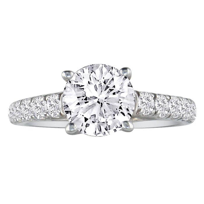 Hansa 3/4ct Diamond Round Engagement Ring In 18k White Gold, H-i, Si2 ...