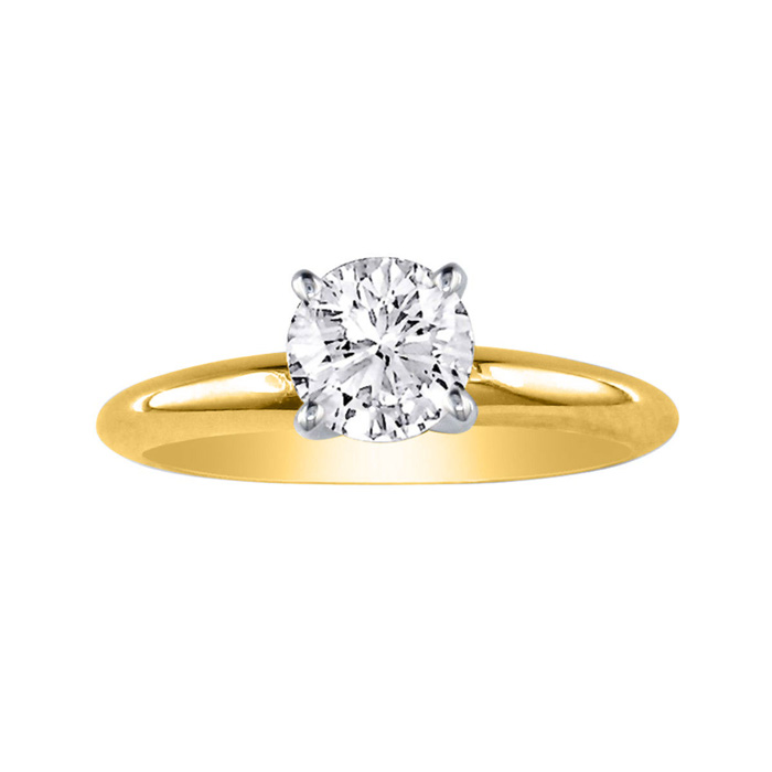 1ct Diamond Solitaire Engagement Ring Crafted In Solid 10 Karat Yellow ...