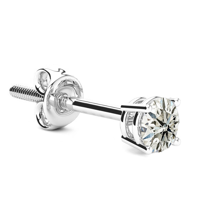 Classic 3/8ct Single Diamond Stud Earring In 14k White Gold | Oota