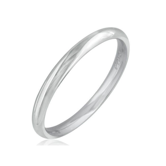Platinum 2mm Half Round Comfort Fit Band. Size 4.5 | Edgeverse