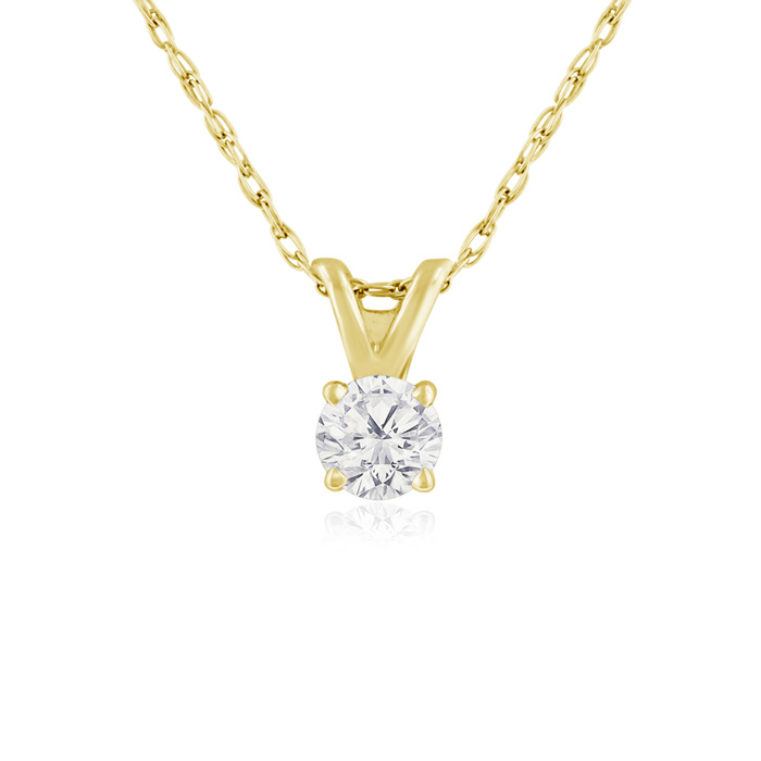 1/5ct 14k Yellow Gold Diamond Pendant, 1 Star | Kaydel
