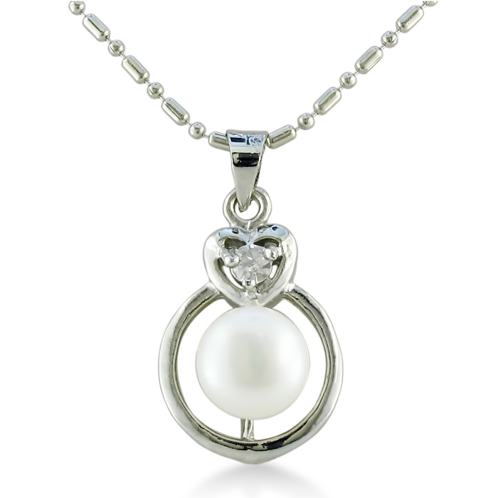 Lovely Swarovski Crystal And Freshwater Pearl Circle Pendant | Shiny Jewels